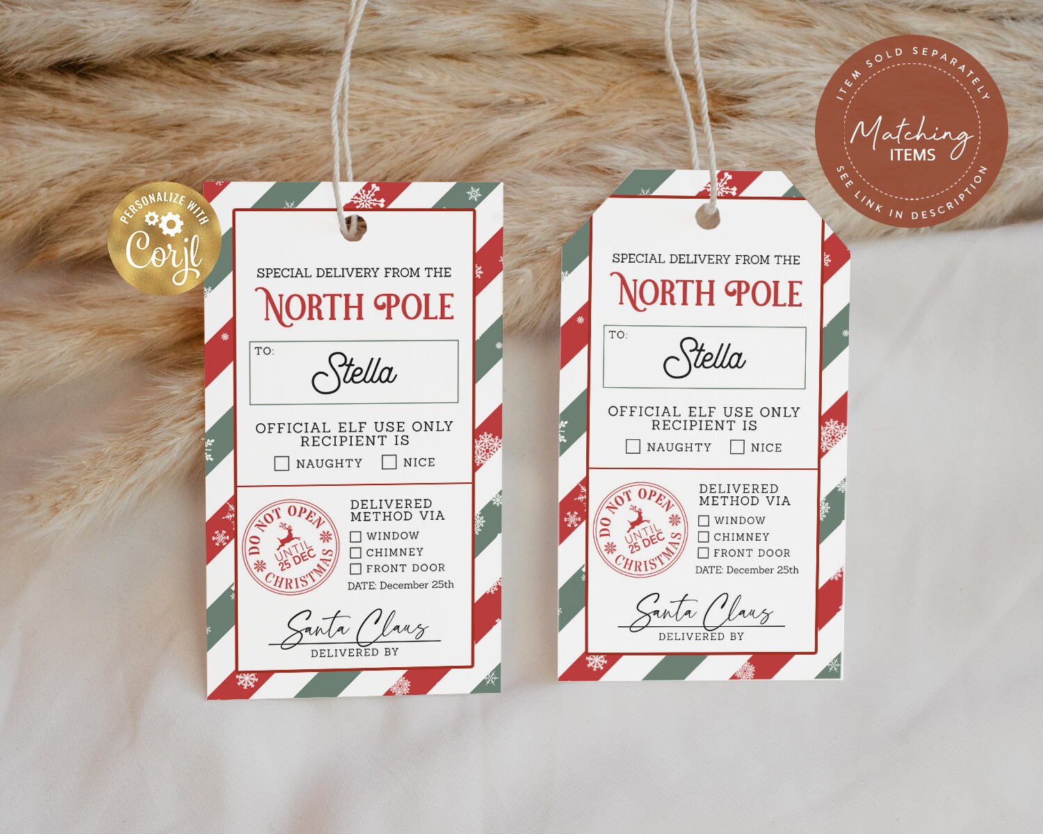 Christmas Eve Box Label EDITABLE Special Delivery North Pole - Etsy