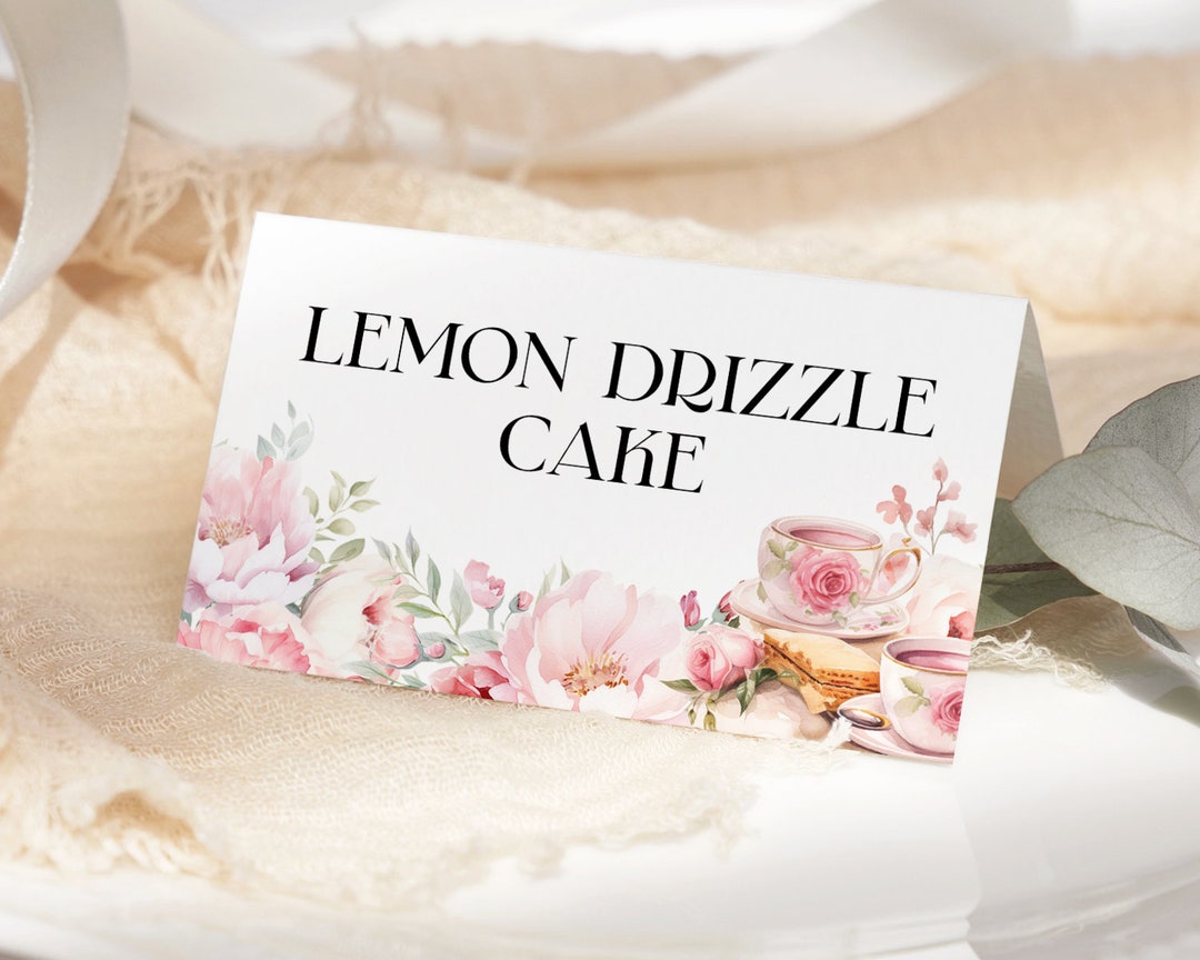 Floral Tea Party Food Labels Template EDITABLE, Blush Pink High Tea ...