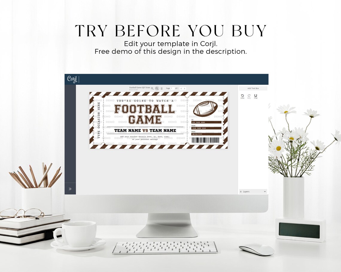 Football Game Ticket EDITABLE Surprise Football Gift - Etsy