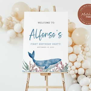 Whale Party Food Labels EDITABLE, Ocean Party Place Cards Printable ...