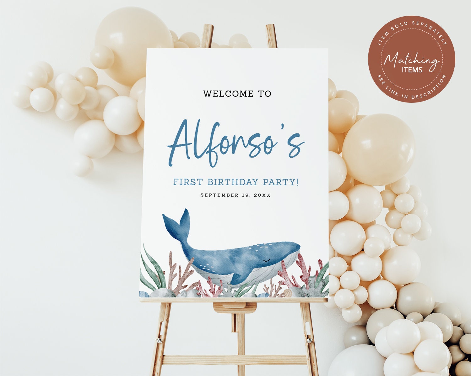 Whale Party Food Labels EDITABLE, Ocean Party Place Cards Printable ...