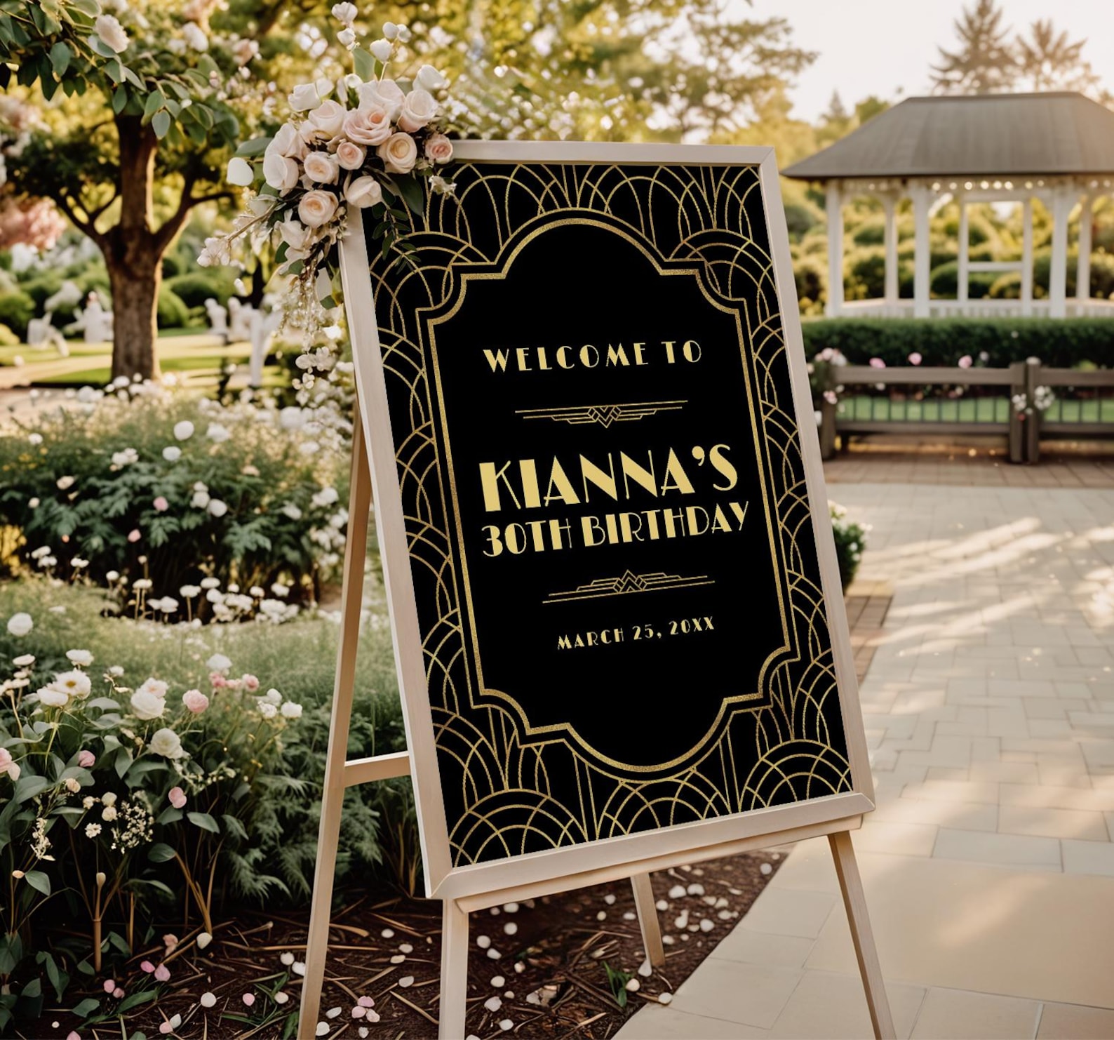 Gatsby Welcome Sign EDITABLE, Roaring 20s Party Welcome Poster, 1920s ...