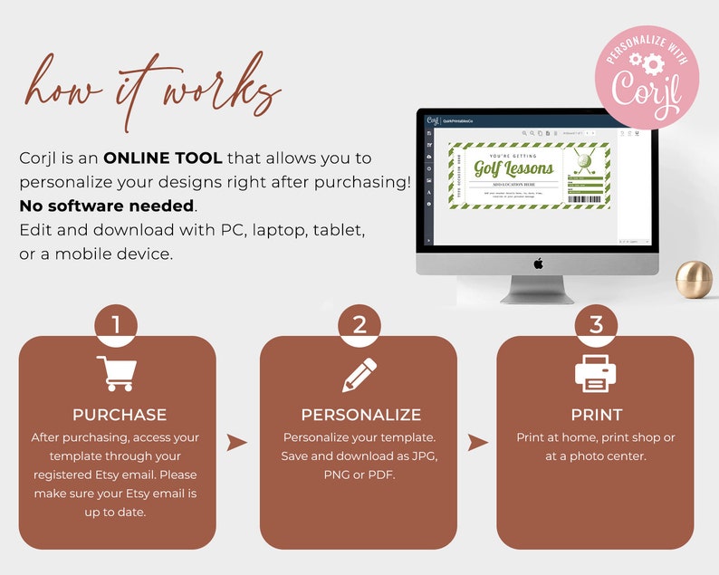 Golf Lesson Certificate EDITABLE Golfing Lesson Gift Voucher - Etsy