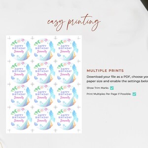 Mermaid Birthday Cupcake Toppers EDITABLE, Under the Sea Party Favor ...