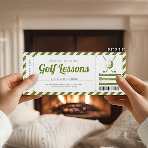 Golf Lesson Certificate EDITABLE, Golfing Lesson Gift Voucher Printable ...