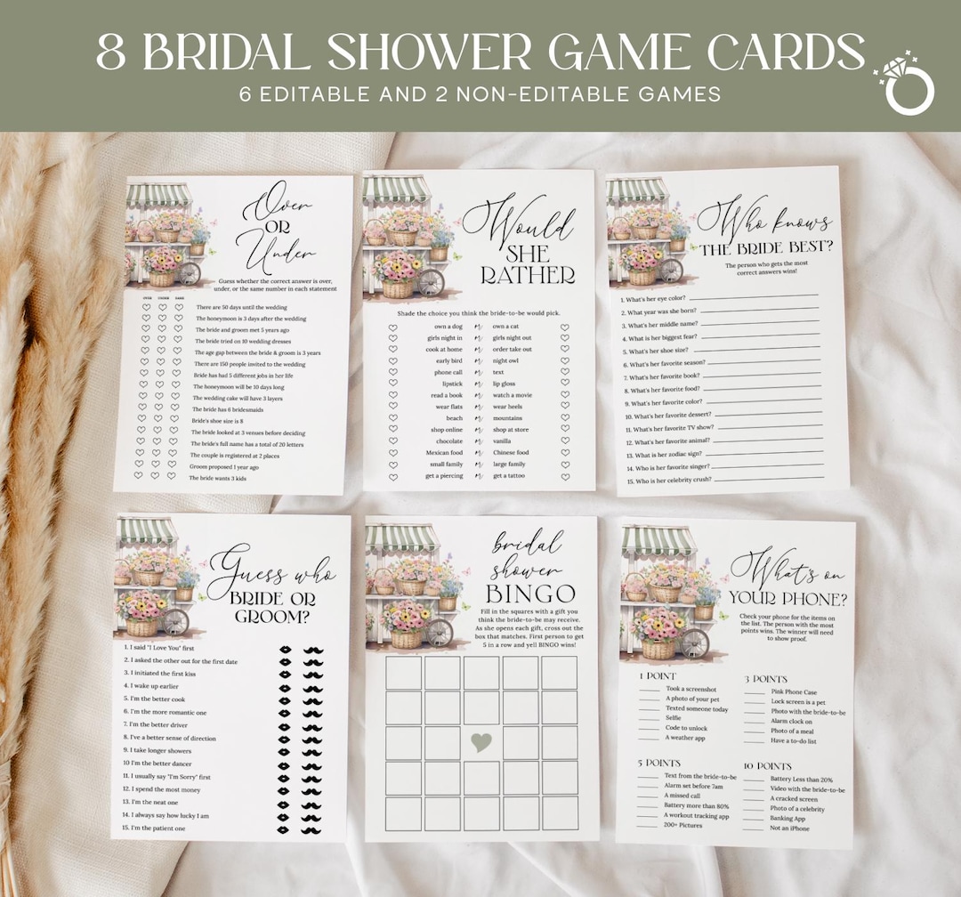 Fresh off the Market Bridal Shower Games Bundle EDITABLE, 8 Farmers ...