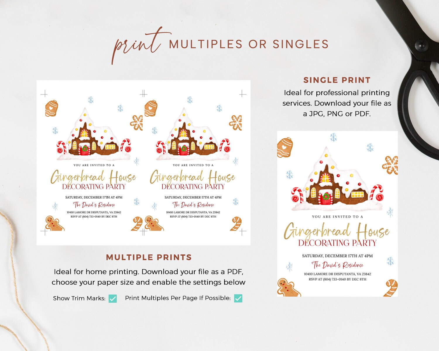 Gingerbread House Decorating Party Invitation EDITABLE - Etsy