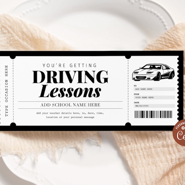 Printable Driving Lesson Voucher - Etsy UK