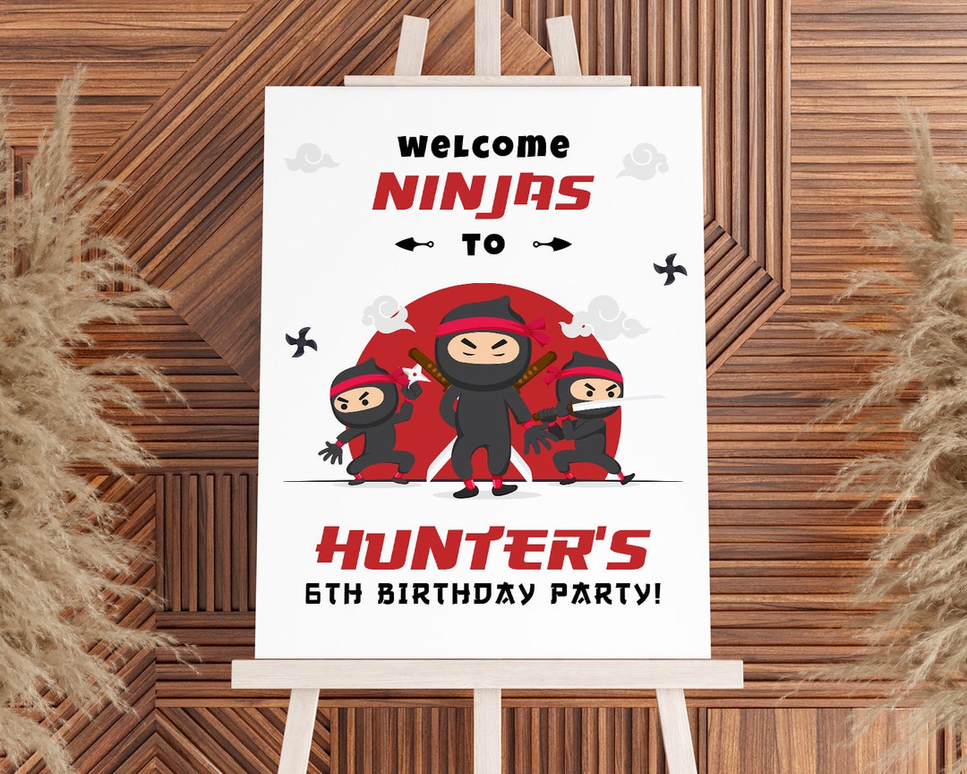 Ninja Birthday Party Welcome Sign EDITABLE Martial Arts - Etsy