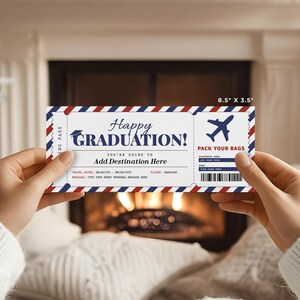 Graduation Boarding Pass Template EDITABLE, Printable Grad Trip Ticket ...