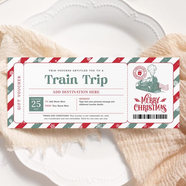 Train Ticket Template - Etsy