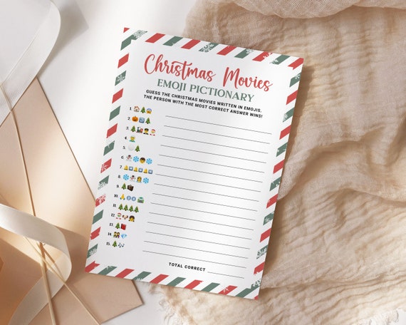 Christmas Movies Emoji Pictionary Game, Printable Christmas Games ...