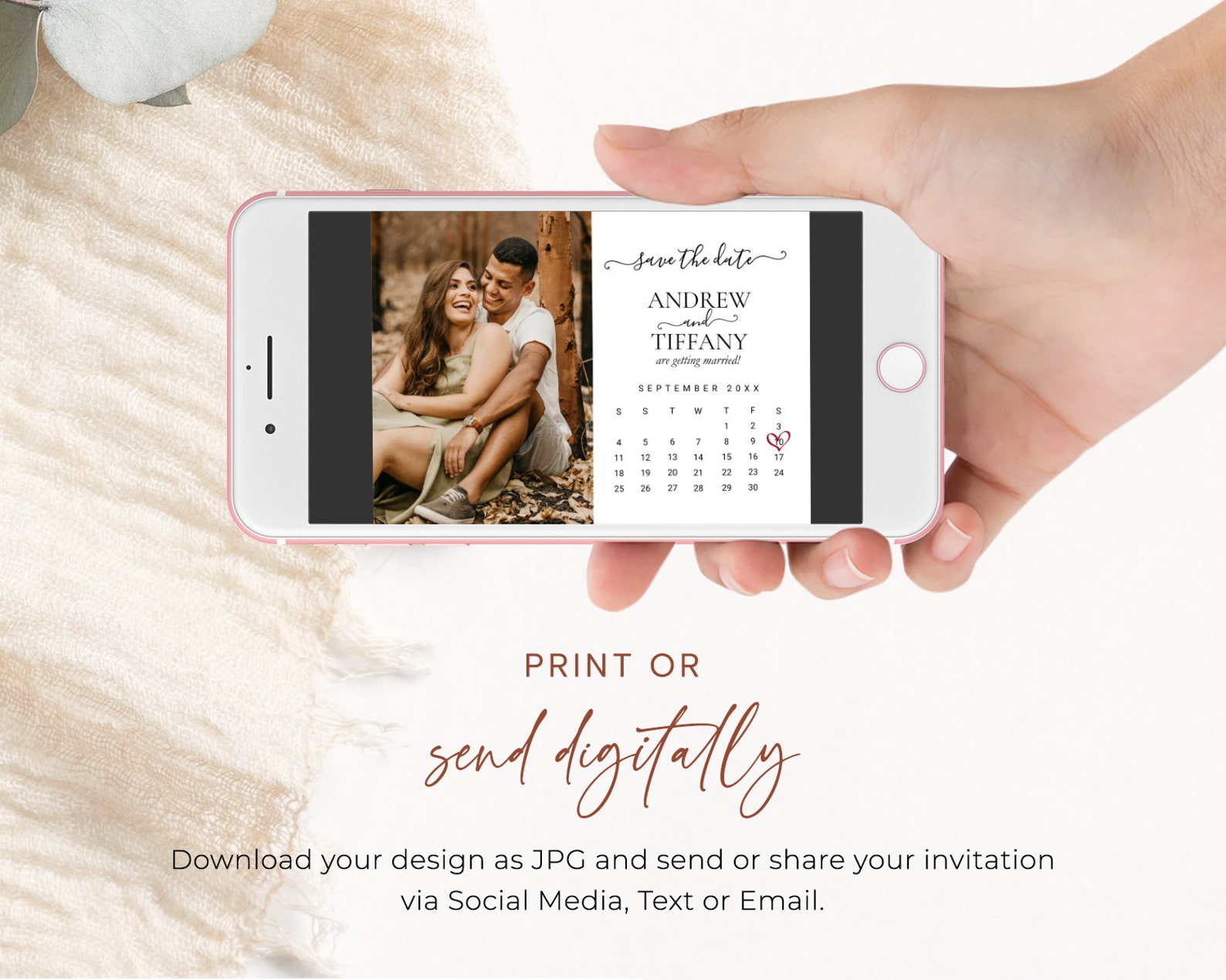 Photo Calendar Save the Date Template EDITABLE Minimalist - Etsy