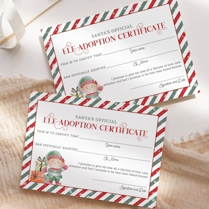 Adopt an Elf Sign and Certificate, Official Christmas Elf Adoption Sign ...