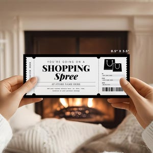 Shopping Spree Certificate EDITABLE, Shopping Day Gift Voucher ...