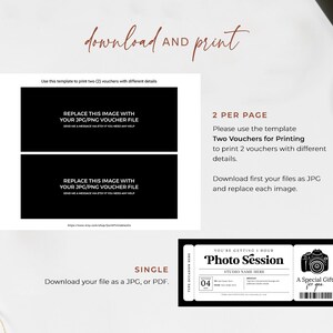 Photo Session Gift Certificate EDITABLE, Photography Gift Card ...
