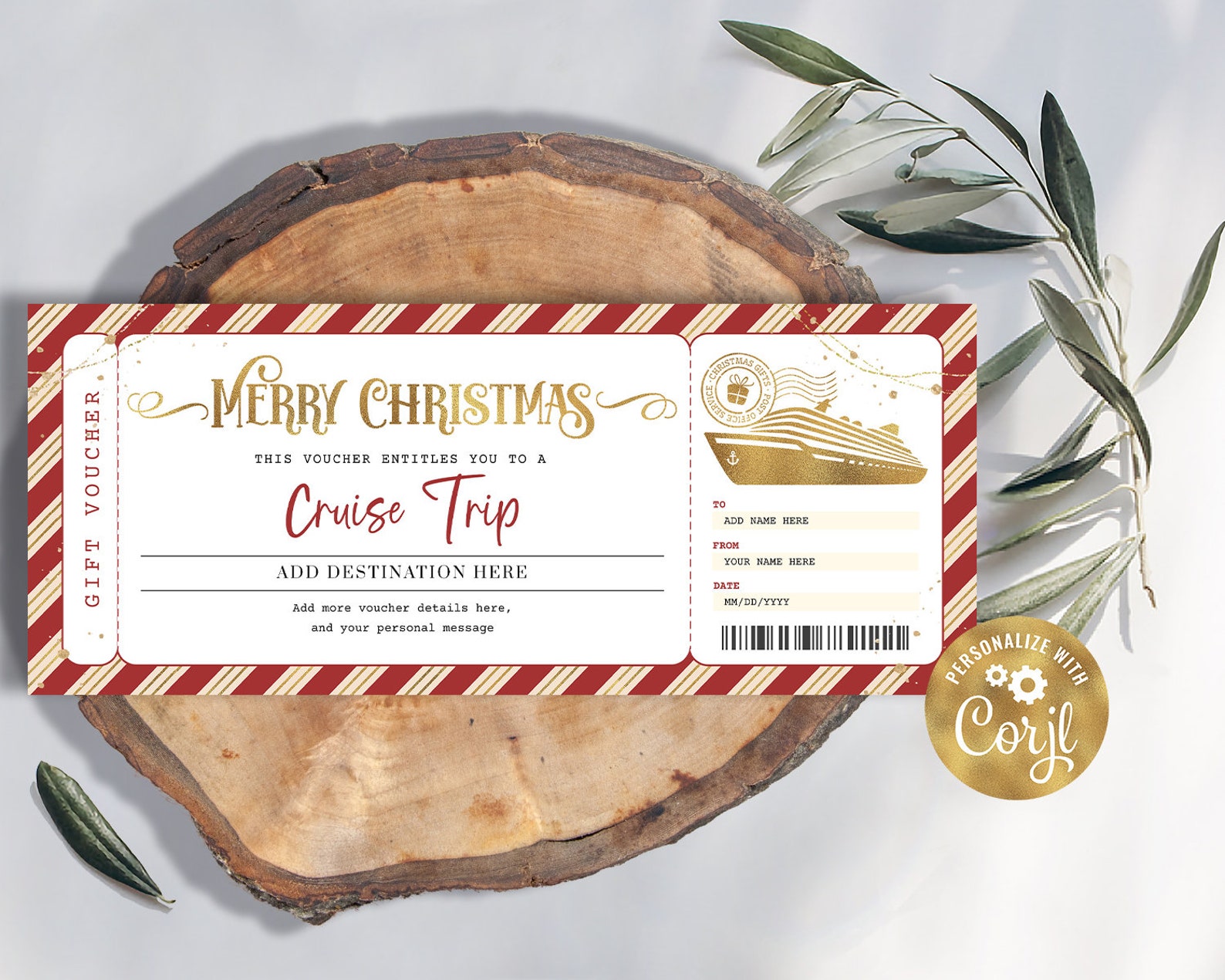 Cruise Christmas Ticket Editable Cruise Boarding Pass Etsy