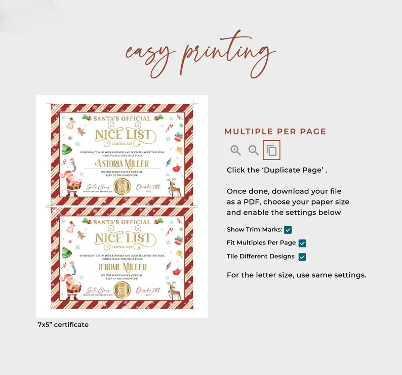 Christmas Santa Letter and Nice List Certificate EDITABLE, Christmas ...