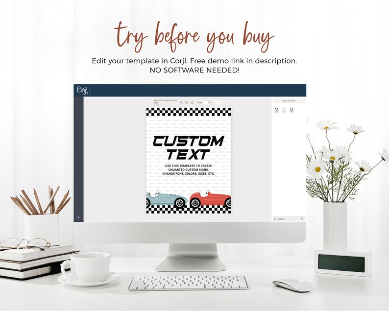 Custom Race Car Party Sign EDITABLE Sign Template 8x10 - Etsy