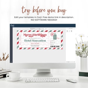 Hotel Reservation Christmas Voucher EDITABLE, Staycation Gift ...