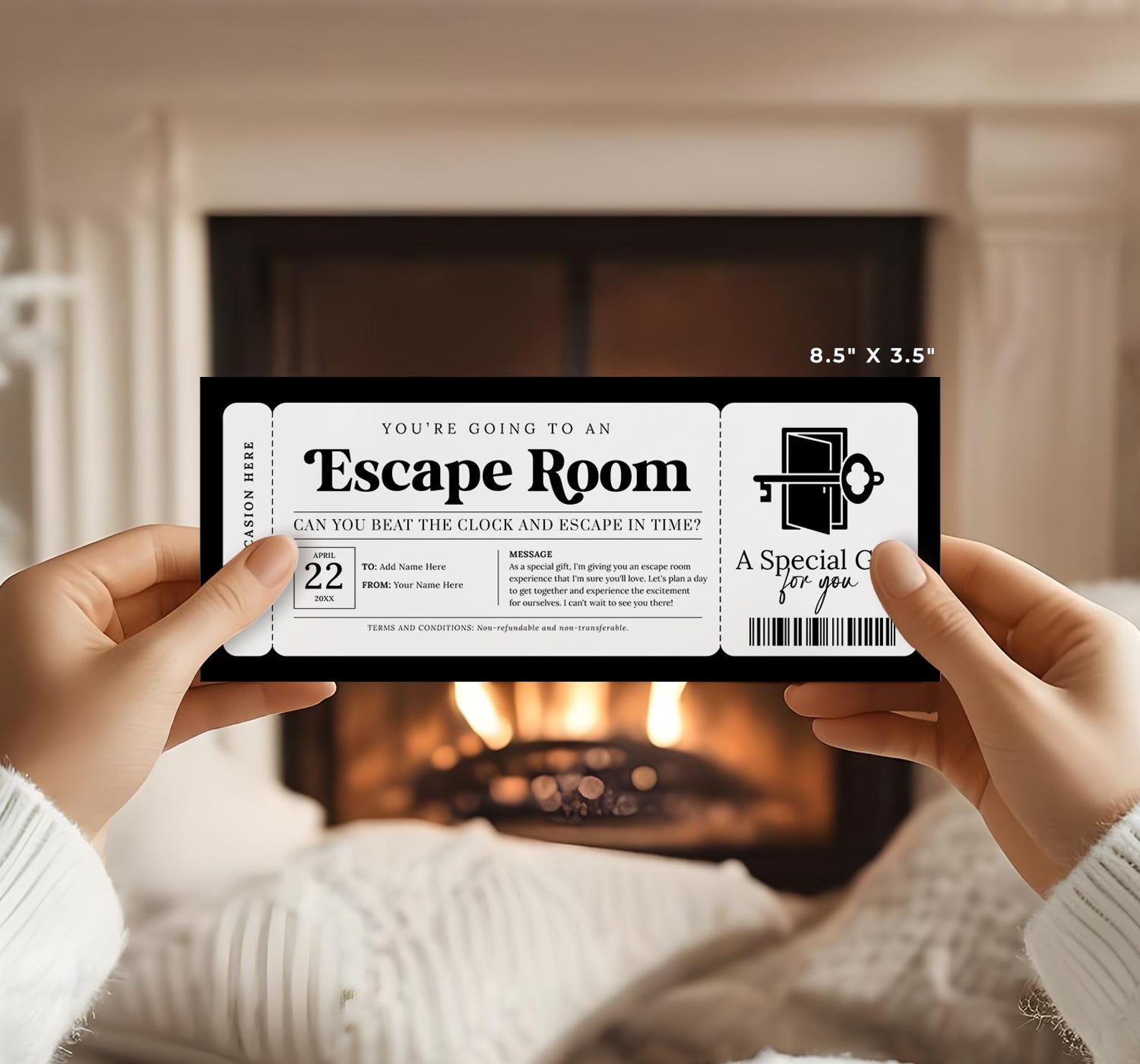 Escape Room Ticket EDITABLE, Escape Room Gift Voucher, Printable Game ...