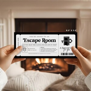 Escape Room Ticket EDITABLE, Escape Room Voucher Printable, Game Room ...