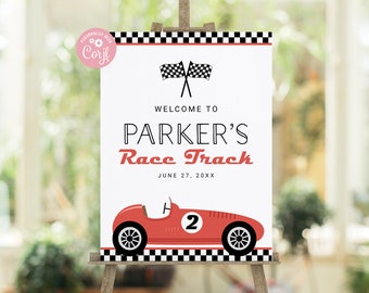 Car Race Welcome Sign - Etsy