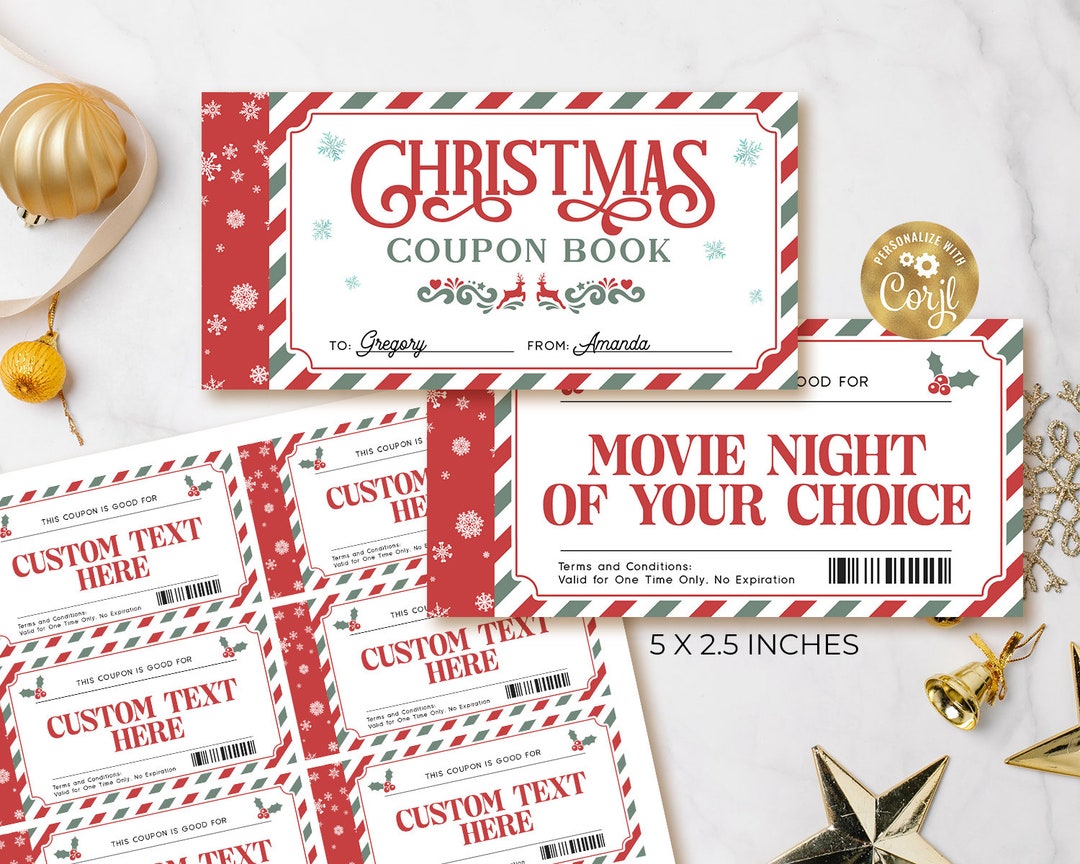 Christmas Coupon Book EDITABLE Printable Coupon Book - Etsy