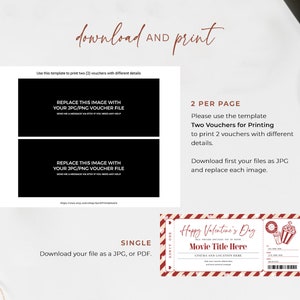 Valentines Movie Ticket EDITABLE, Valentines Movie Night Invitation ...