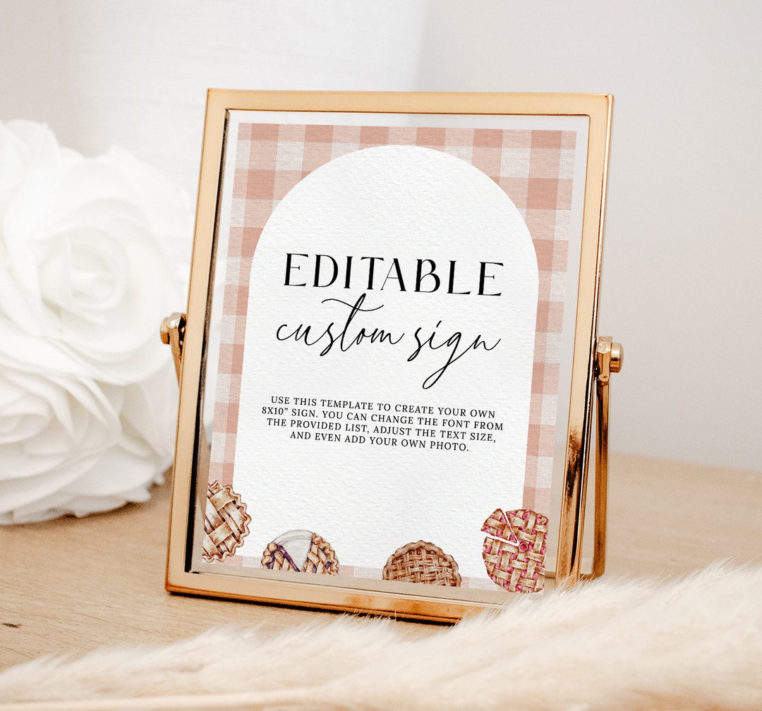 Custom Cutie Pie Party Sign EDITABLE, Sweetie Pie Birthday Sign ...