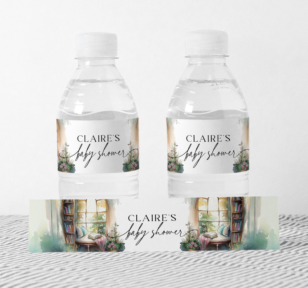 Storybook Water Bottle Labels EDITABLE, Book Themed Baby Shower Labels ...