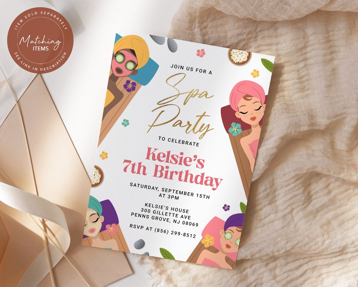 Spa Party Food Labels EDITABLE, Girls Spa Day Birthday Place Card Tent ...