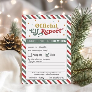 Elf Report Card EDITABLE, Naughty or Nice Behavior, Christmas Elf Ideas ...