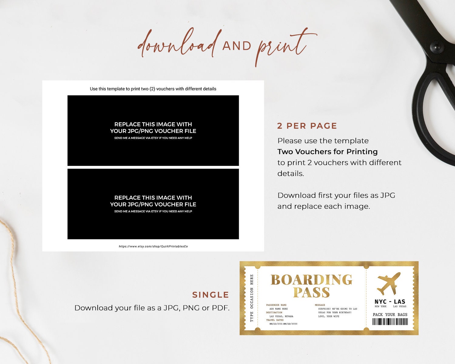 Boarding Pass Gold Ticket EDITABLE Printable Personalized - Etsy