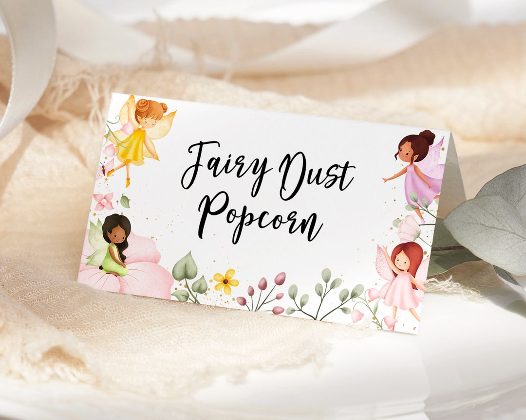 Fairy Birthday Food Labels EDITABLE, Magical Fairy Baby Shower Place ...