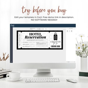 Hotel Reservation Voucher EDITABLE, Hotel Stay Gift Template, Printable ...