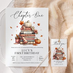 Fall Storybook Birthday Invitation EDITABLE, Autumn Book Themed ...
