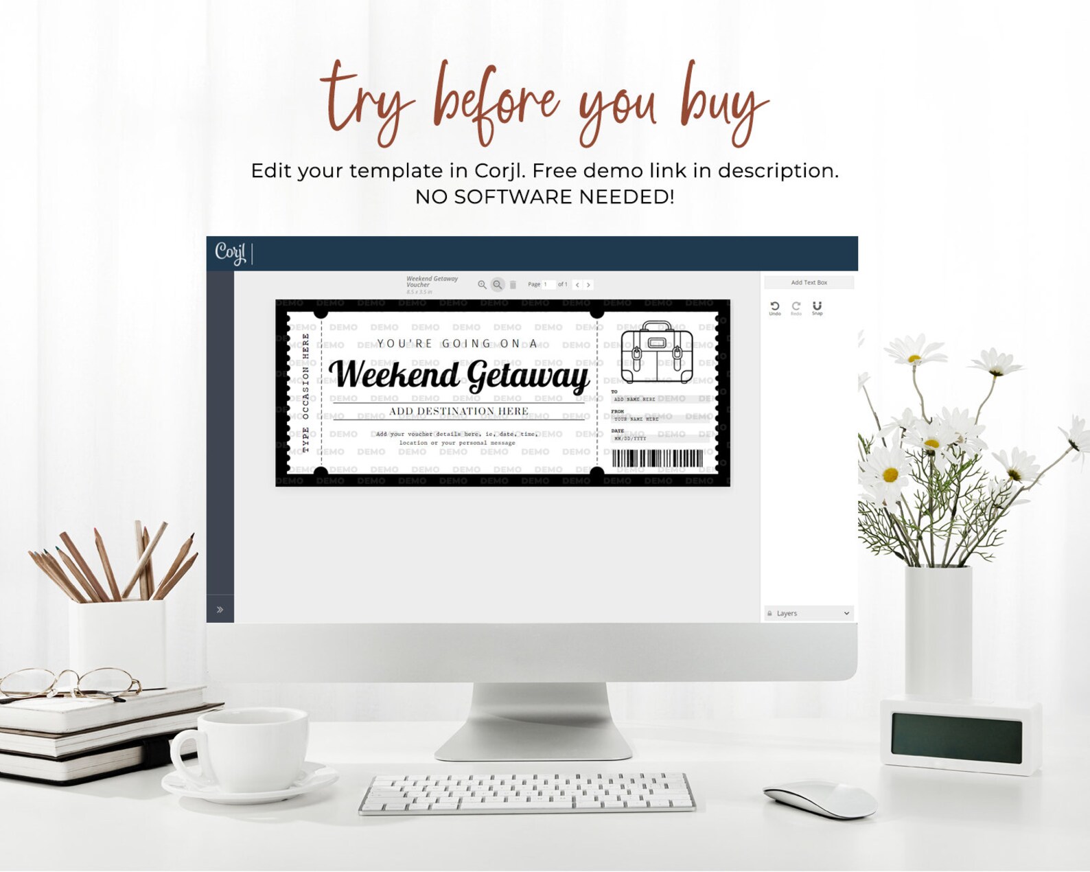 Weekend Getaway Gift Voucher EDITABLE Weekend Away Trip - Etsy