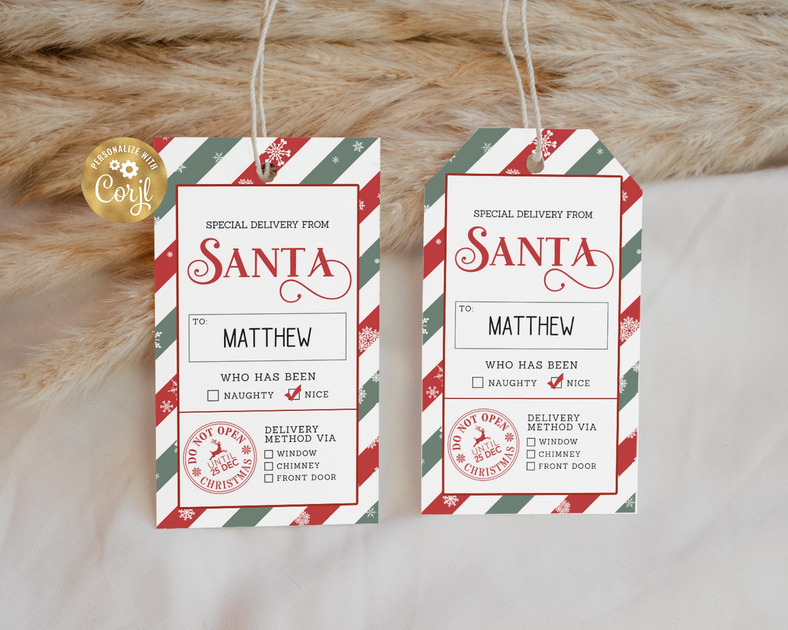 Santa Special Delivery Tags EDITABLE Printable North Pole - Etsy