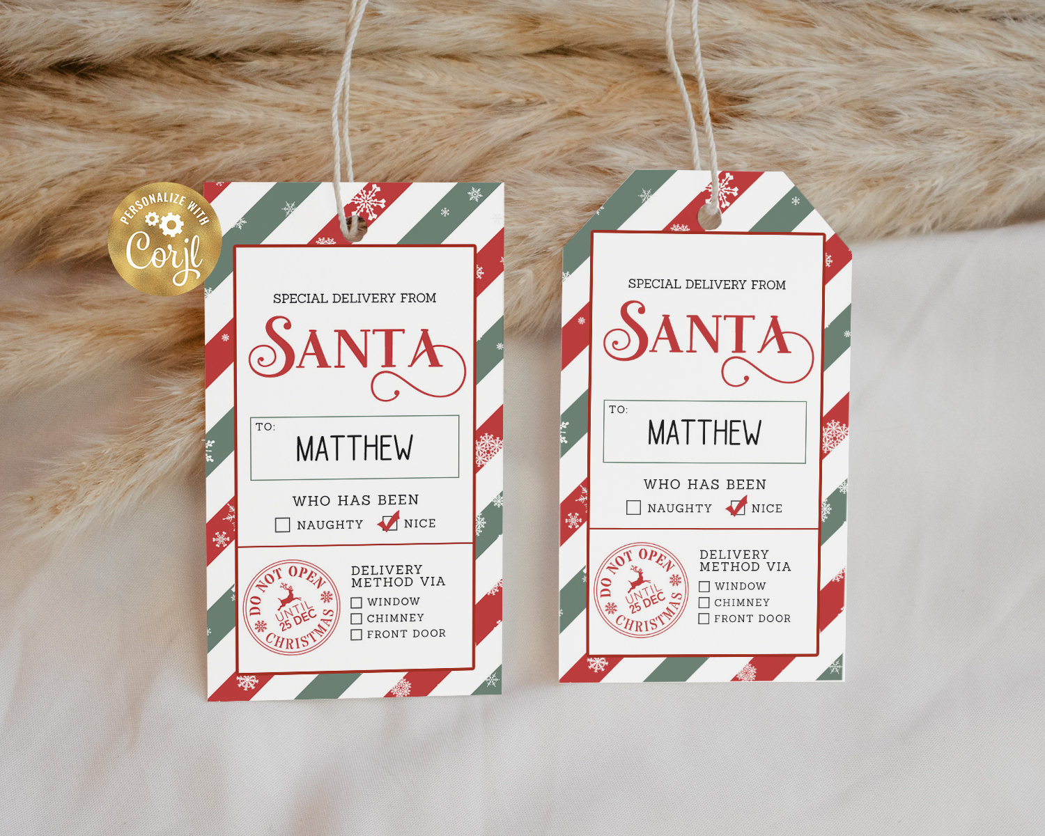 Santa Special Delivery Tags EDITABLE Printable North Pole - Etsy