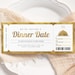 Dinner Date Gift Voucher EDITABLE, Dinner Reservation Ticket, Dinner ...