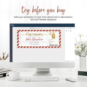 Hotel Reservation Christmas Voucher EDITABLE, Staycation Gift ...