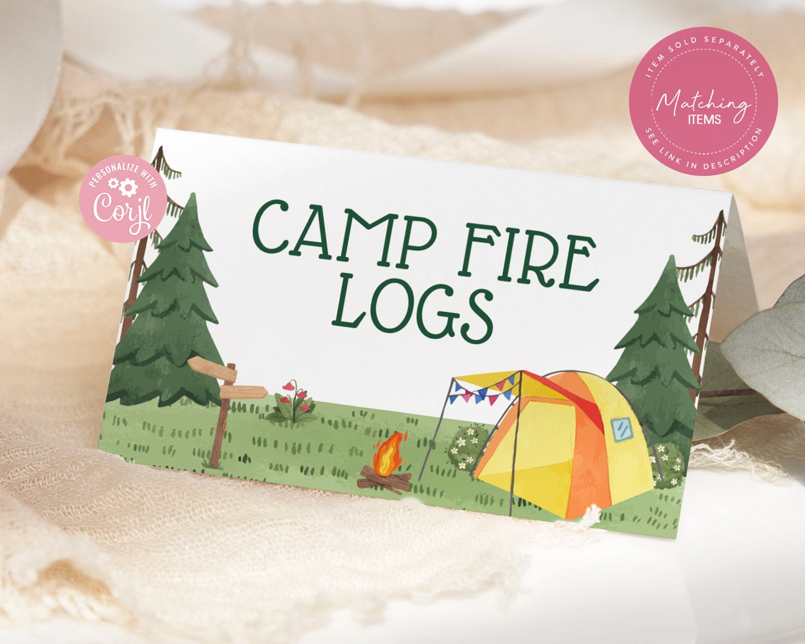 One Happy Camper Water Bottle Labels Editable First Birthday - Etsy