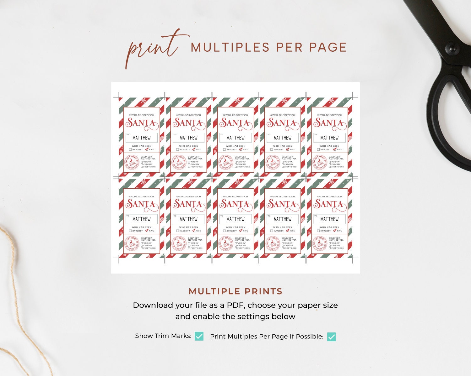 Santa Special Delivery Tags EDITABLE Printable North Pole - Etsy