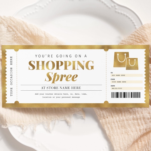 Shopping Spree Card - Etsy