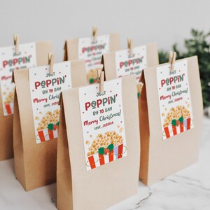 Popcorn Christmas Gift Tag EDITABLE, Poppin by Merry Christmas Tag ...