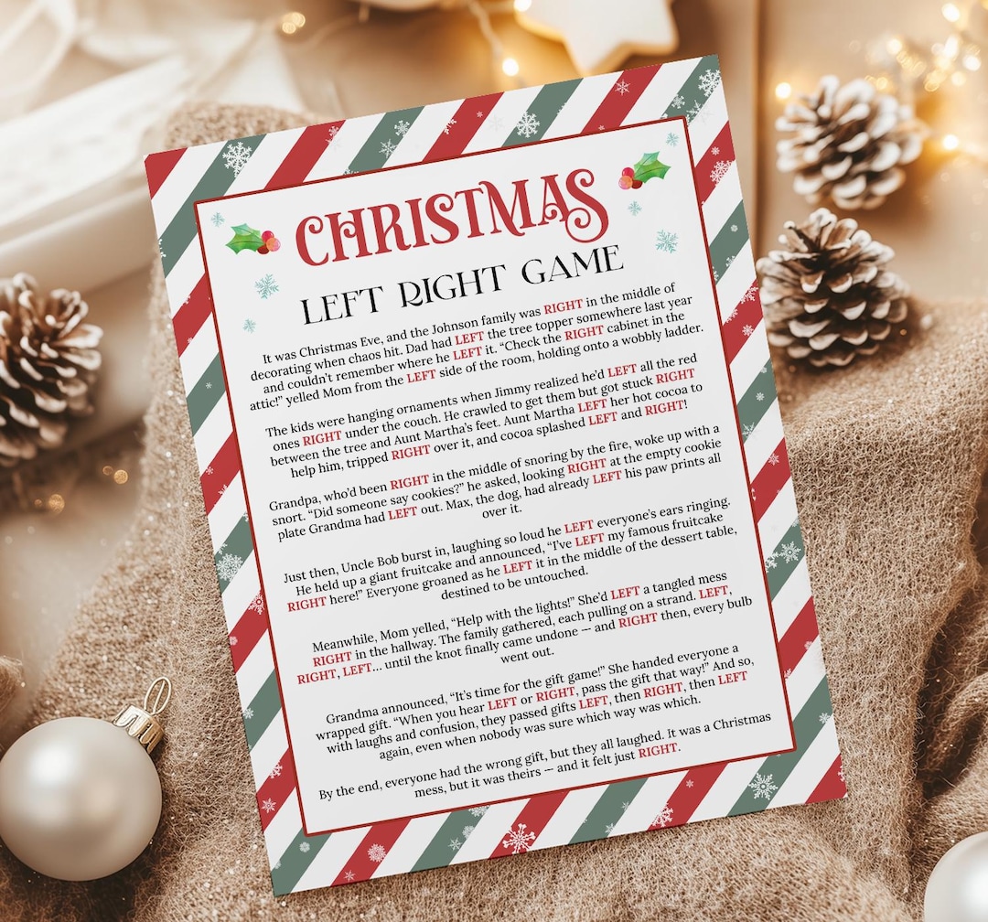 Left Right Christmas Game, Pass the Present Christmas Party Game ...
