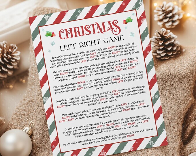 Left Right Christmas Games, Pass the Prize Fun Right Left Story, Kids ...