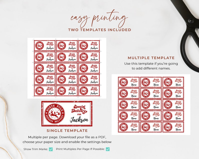 Santa Special Delivery Labels EDITABLE Christmas Gift Label - Etsy