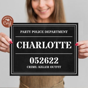Mugshot Sign Board Editable Mugshot Template Printable - Etsy